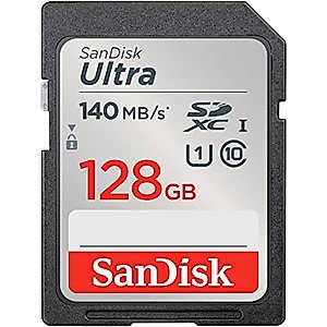 SanDisk 128GB Ultra SDXC UHS-I Memory Card - Up to 140MB/s, C10, U1, Full HD, SD Card - SDSDUNB-128G-GN6IN