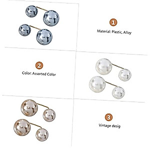 RORPOIR 10pcs Anti Exposure Brooch Silk Scarf for Hair Pearl Brooch Wedding Decoration Pearl Corsage Cardigan Collar Clip Peal Breast Scarf Brooch Pin Shawl Buckle Shawl Brooch Pendant