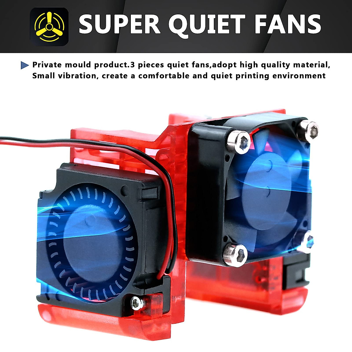 Haldis 3D Printer Cooling Fans Set, Upgrade 3Pcs 3010 Fans Premium Quiet 30x30x10mm Fan for E3D V6 OD 22mm Hotend (Red 24V)