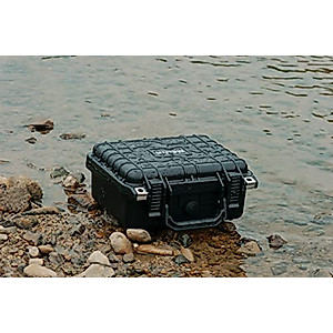 MEIJIA Portable All Weather IP67 Waterproof Protective Case,Hard Camera Case,Dry Case with Customizable Foam,Fit Use Of Drones,Camera,Equipments,10.62 x9.68x4.87inches,Elegant Black