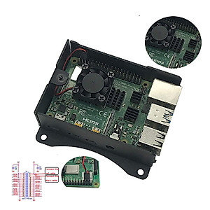 Raspberry Pi 4 Model B Aluminum Case Metal Chassis Shell Box with Onboard Cooling Fan (Black) (for Raspberry Pi 4)