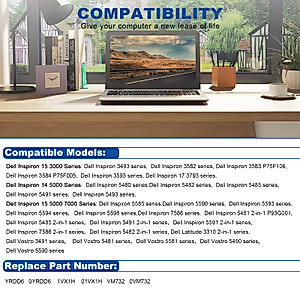 Fancy Buying YRDD6 1VX1H Battery for Dell Inspiron 3310 3583 5481 5482 5485 5491 5591 7586 2-in-1 3493 3501 3582 3584 3593 3793 5480 5493 5581 5584 5585 5590 5593 5594 5598 P93G001 VM732 P75F 01VX1H