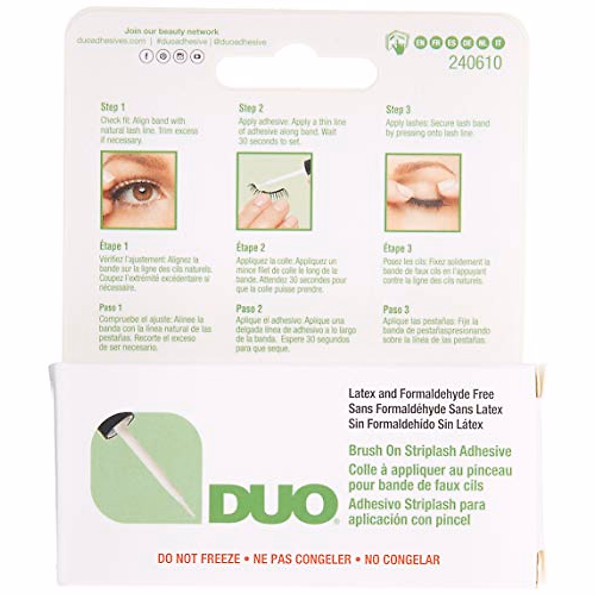 Duo Brush-On Striplash Adhesive White/Clear, 0.18 Ounce (Pack of 2)