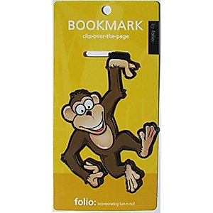 Monkey Bookmarks (Clip-over-the-page) Set of 2 - Assorted colors