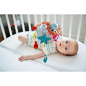 Miniland Sensorial Reef. Plush Rattle Toy for Infant and Toddlers with Many Different Sensory Stimulations. Fully Washable for Baby Teething. 2023 Toty Finalist