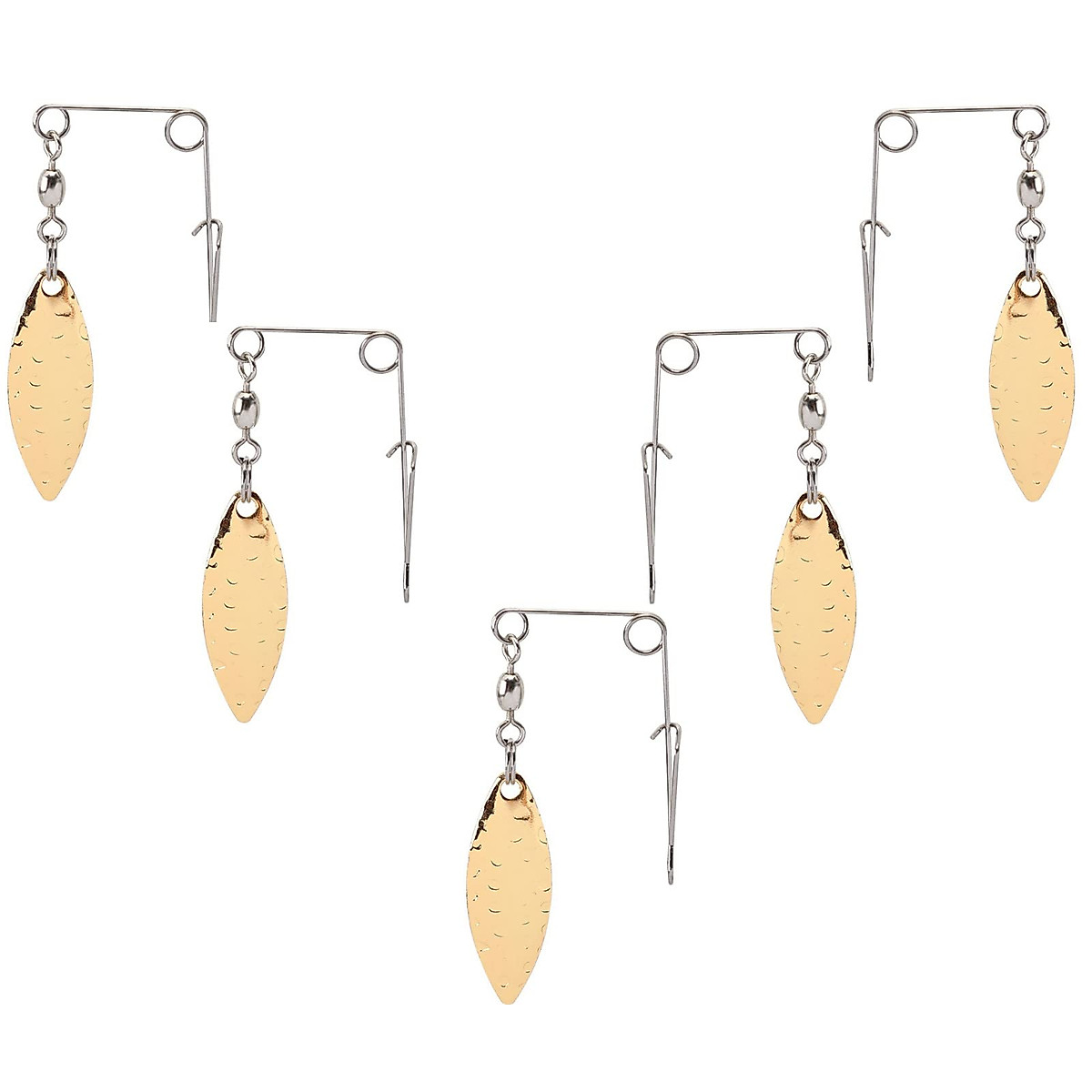 Spinner Blades Smooth Nickel Spoons Rigs Spinners Spinnerbait Fishing Lures Accessories (M (11Pcs), Gold Willow)