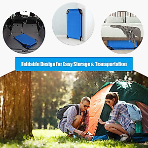 Giantex Folding Camping Cot for Adults, Portable Sleeping Cot Bed Heavy Duty Frame, Easy Set Up, Light Weight Camping Bed for Camp Office Sleepover