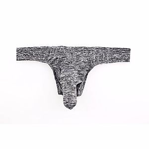 NIDREON Mens Elephant Nose Style Hollow Back Underwear T-back G-string Thongs Black XL