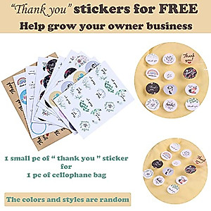 11x14 inches Large Clear Resealable Cellophane Bags for Packaging Products 300ct Plastic Self-sealing Gift Bags Self Adhesive Plastic Bags for Gifts ,Clothes, Small Business, 300ct Thank you Stickers