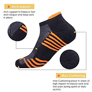 JOYNÉE Mens Ankle Athletic Socks Low Cut Week Socks for Sports Running 7 Pack,Black,Sock Size:10-13