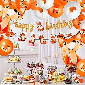 Lenwen 34 Pcs Jungle Animal Party Decorations Cute Animal Birthday Party Supplies Include Farm Animal Theme Banner, Animal Woodland Latex Balloons for Boy Girl Birthday Baby Shower Wedding Graduation