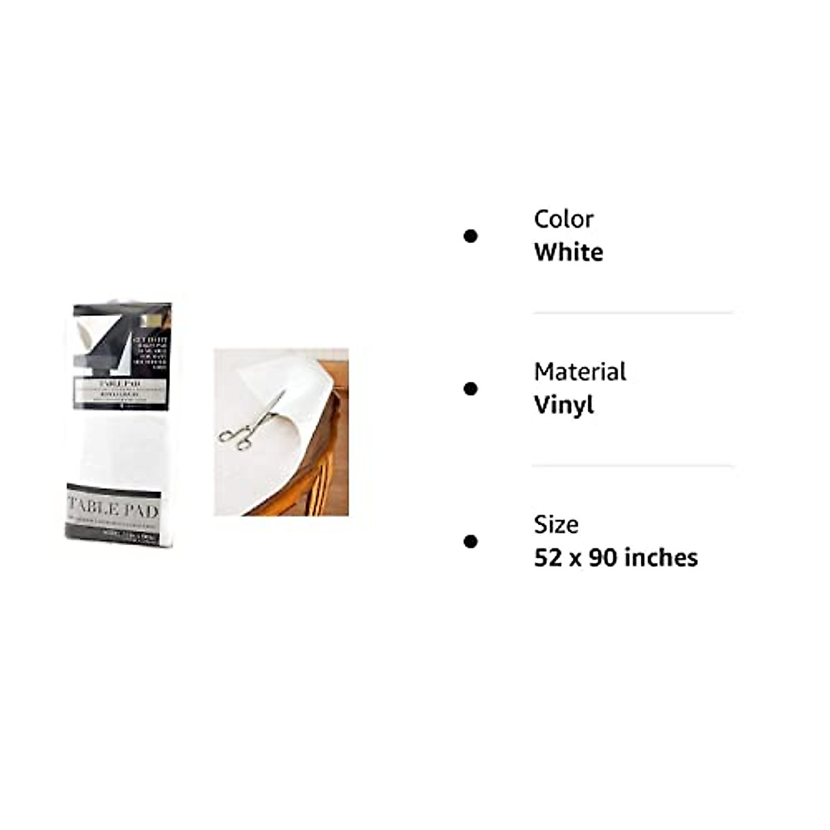 Felt Back Vinyl Table Pad Size 52" x 90" Cut to Fit