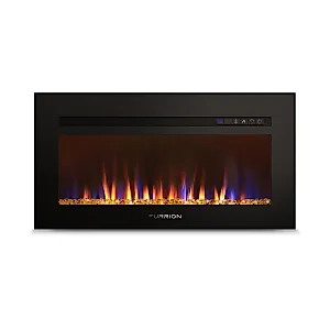 Lippert Components 696011 Built-in Electric Fireplace with Crystal Platform - 40', Black