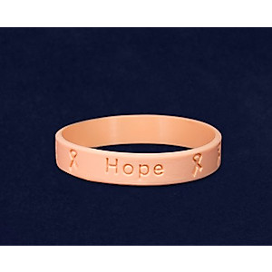 10 Pack Peach Awareness Silicone Bracelets – Peach Rubber Wristbands for Endometrial Cancer & Uterine Cancer Awareness - Perfect for People with Small Wrist