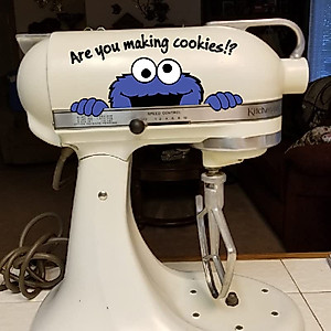Decoration Beautiful Cookie Monster are You Making Cookies? Vinyl Sticker for for Kitchenaid Mixer Decor Funny Peekaboo Monster Decals