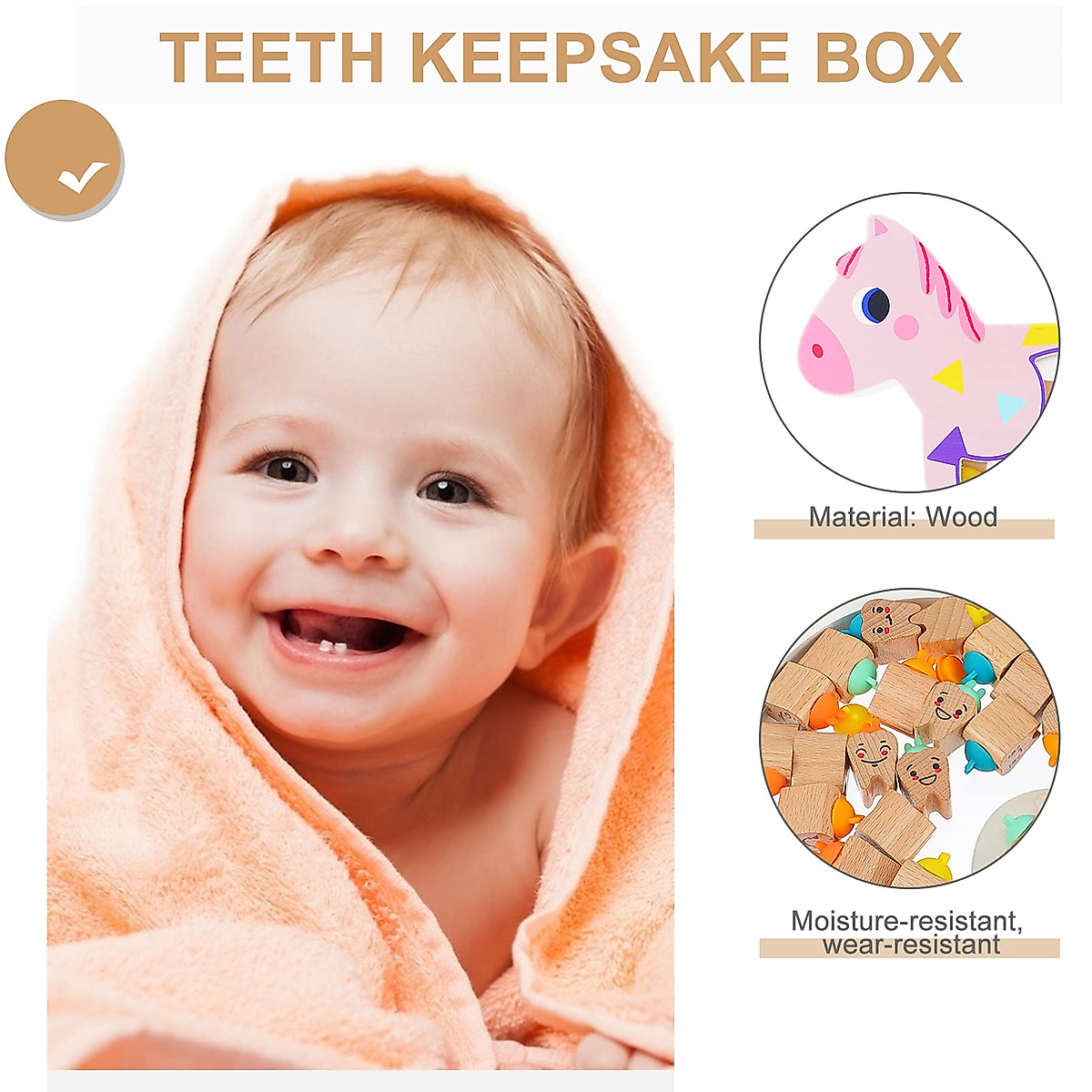 20pcs Boxes Children's Tooth Box Baby Bottles Newborn Teeth Tooth Storage Deciduous Tooth Case Baby Milk Bottle Baby Memorial Lanugo Container Toddler Organizer Commemorate Wooden