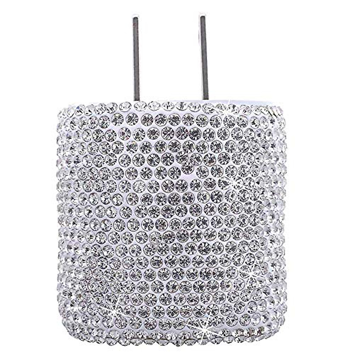 USB Wall Charger Bling 5V/2.4A 24W Dual Port Fast Charger Plug Cell Phone Block Adapter White for iPhone Android Samsung Pad Tablet etc