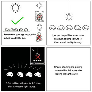 Glow Stones, Glowing in The Dark Pebbles 150pcs for Walkways, Window, Yard Grass, Driveway, Outdoor Decor DIY Decorative Gravel Stones, Fish Tank Decoration (Blue)