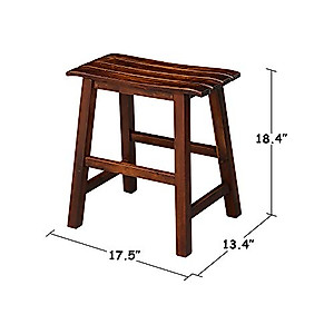 IC International Concepts International Concepts Slat Seat, 18-inch, Espresso,Brown Stool