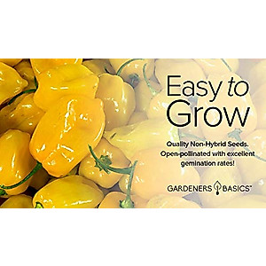 Yellow Habanero Pepper Seeds for Planting 100 Heirloom Non-GMO Habanero Peppers Plant Seeds for Home Garden Vegetables Makes a Great Gift for Gardeners by Gardeners Basics