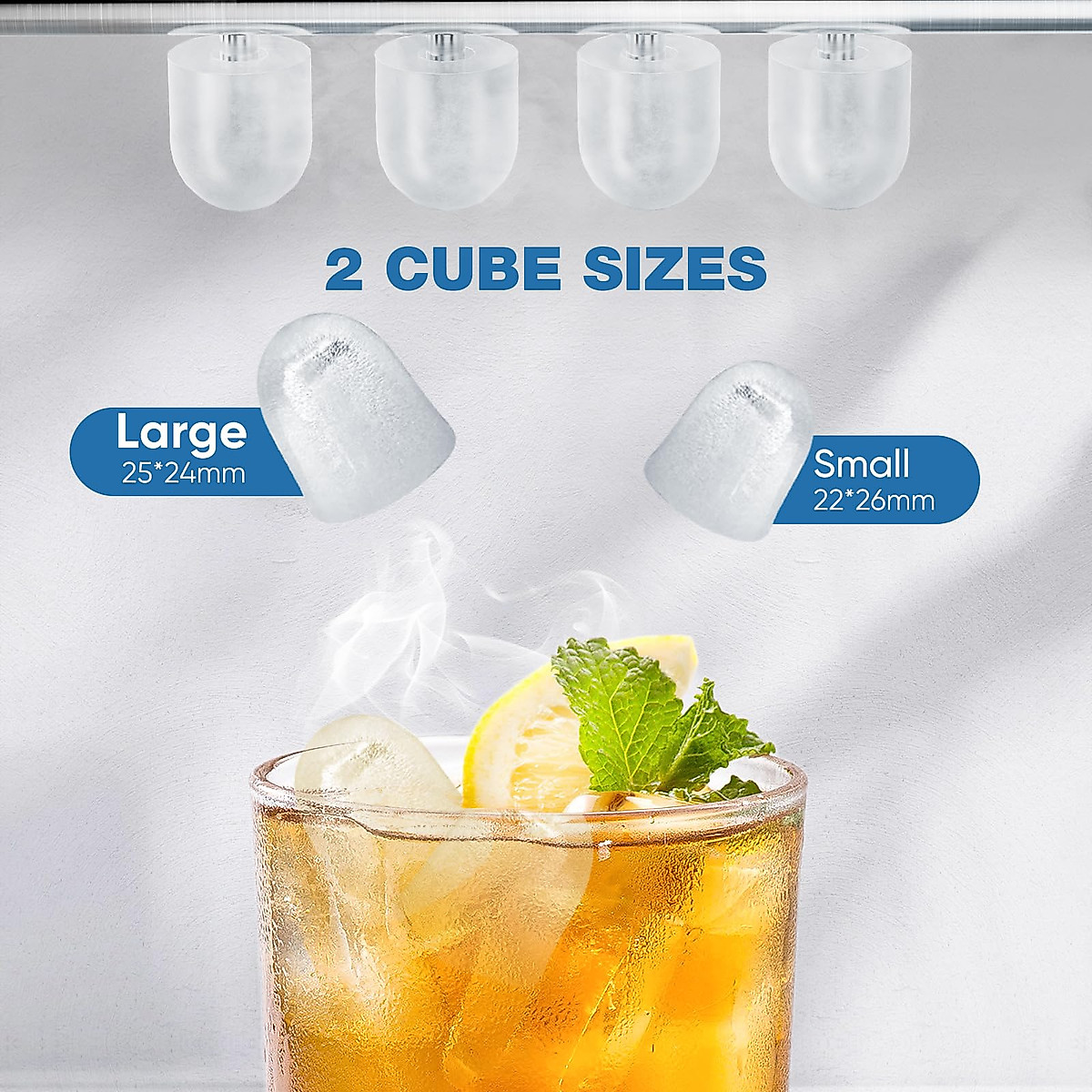 OLIXIS Ice Maker Countertop, 9 Cubes Ready in 6 Mins, 26lbs in 24Hrs, Self-Cleaning Ice Machine with Ice Scoop and Basket, 2 Sizes of Bullet Ice Black