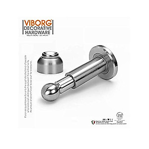 VIBORG Deluxe Solid Sus304 Stainless Steel Extra-Thick Casting Heavy Duty Adjustable Powerful Floor or Wall Mount Mounted Magnetic Doorstops Door Stopper Door Stop (1)