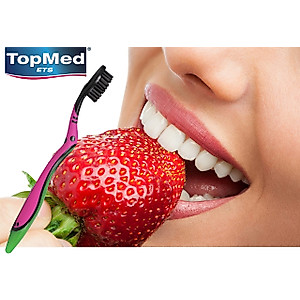 Top Med ETS Smokers Toothbrush Extra Hard + Charcoal Toothbrush Extra Hard (Color May Vary) 2 Count