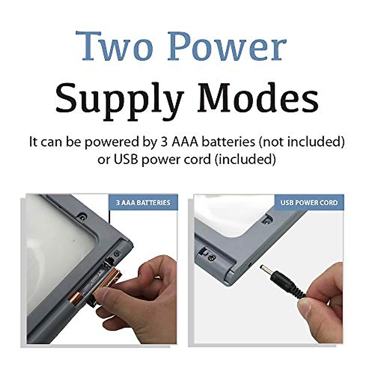 3X Large Full Page Magnifier with 12 LED Lights[Provide Evenly Lit Viewing Area], Foldable Flip-Out Legs, Dual Power Supply Modes- Ideal for Hands Free Reading, Low Vision, Seniors with Aging Eyes