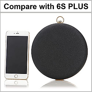 Round Evening Bag Sparkling Glitter Purse Rhinestone Top Handle for Party Cross Body Shoulder Bag for Wedding Bridal (Black)