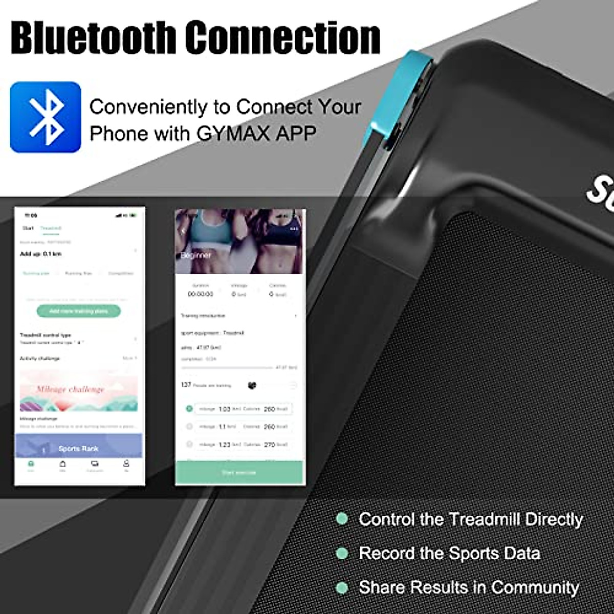 Goplus Folding Treadmill, Compact Superfit Treadmill with APP Control, Blue Tooth Speaker, 12 Preset Programs, LED Display and Device Holder, Walking Running Machine for Home Office (Navy)