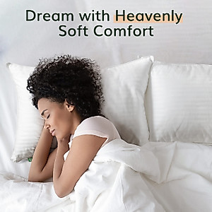 Fern and Willow Pillows for Sleeping - Set of 2 Queen Size Down Alternative Pillow Set w/ Luxury Plush Cooling Gel for Side, Back & Stomach Sleepers