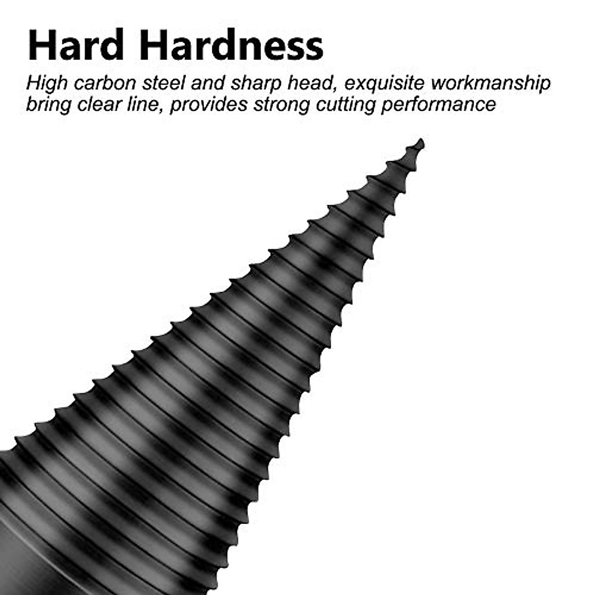 Aceart Firewood Log Drill Bit, 5Pcs Removable Wood Splitter Screw with Round + Hex + Square Shank, 32MM Heavy Duty Drill Screw Cone Driver for Hand Drill Stick