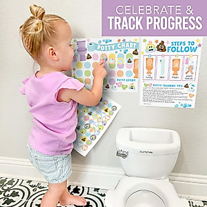 Hadley Designs Doodle Sticker Chart for Kids Potty Training Chart for Toddlers Boys - Potty Training Chart for Girls with Stickers, Potty Chart for Boys with Stickers