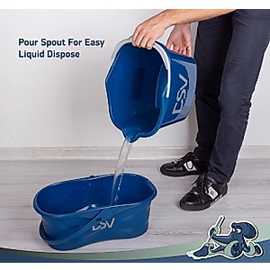 DSV Standard Professional 2.3 Gallon (8.5L) Cleaning Bucket | Pour Spout & Comfort-Grip Handle | Wash Bucket Ideal for Squeegees and Washers up to 10-inch Length | Household Cleaning Supplies