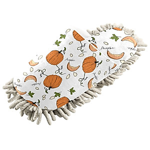 Kigai Microfiber Cleaning Slippers Autumn Cute Pumpkins Washable Mop Shoes Slipper for Men/Women House Floor Dust Cleaner, Size M