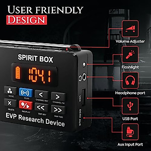 PARANORMIC Spirit Box Ghost Hunting Equipment — Handheld EVP Ghost Hunting Equipment Kit with 32 GB Micro SD & Integrated Flashlight — Paranormal Equipment Ghost Box for Scanning & Recording Spirits