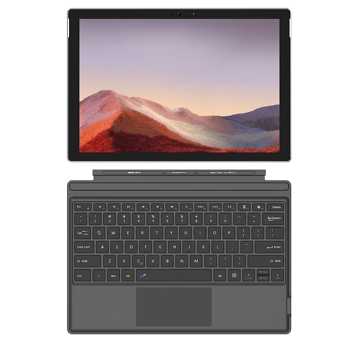 Arteck Microsoft Surface Pro Type Cover, Ultra-Slim Portable Bluetooth Wireless Keyboard with Touchpad Built-in Rechargeable Battery