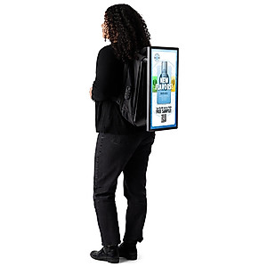 21.5" Digital Backpack Billboard with Anti-Glare LCD Screen, LED Backlit Non-Touch Panel, Wearable Video Screen for Advertising, Rechargeable Battery Power Up to 8 Hours