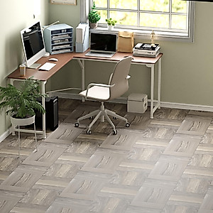 WIFEA Vinyl Flooring Roll, Vinyl Plank Flooring 23.6"x 118"/19 Sq.Ft, Unique Oak Texture Wear and Water Resistant Vinyl Flooring, 1.5mm Thickened Peel and Stick Floor Tiles for Any Room, Gray