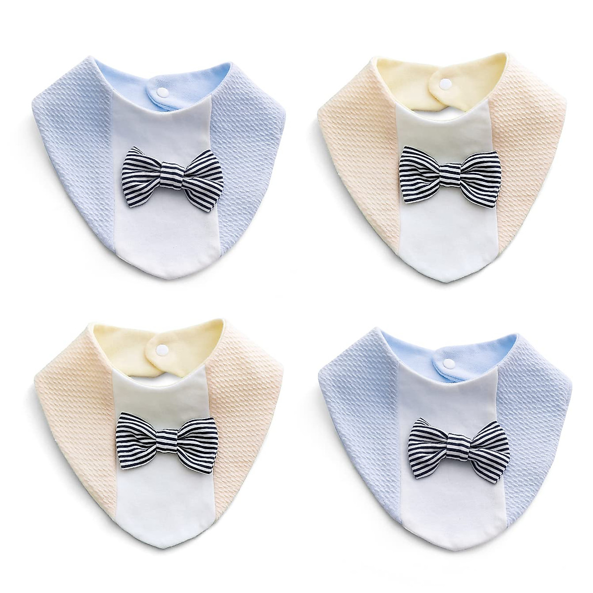 Gavvy Baby Bibs for Boys, Baby Bandana Bibs, Drool Bibs Baby Essentials for Newborn Boys, Cotton Bibs w/Waterproof Lining, Newborn Essentials Must Haves Baby Boys, Bow Tie Bibs