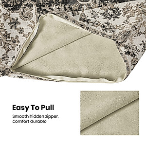 BETGINY Boho Pillow Covers 18x18, Black Ethnic Design Outdoor Decorative Throw Pillows for Couch, Carpet Pattern Decor Cushion Cover 2 Pcs Farmhouse Linen Pillowcase for Bed Car Safa