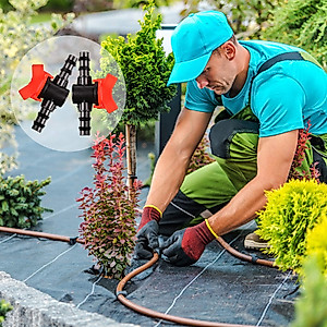 Irrigation Fitting Kit 9 Pieces Drip Irrigation Switch Valve Gate Valves Irrigation Barbed Connectors with Shut-Off Valve and 18 Stainless Steel Clamps and Roll Tape for 1/2 Inch Irrigation Tubing