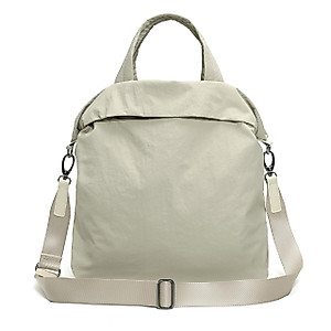 FODOKO Hobo Crossbody Bags 2.0, 19L Large Totes Handbags with Straps for Women, Multi Nylon Shoulder Bags for Gym Travel Caramel