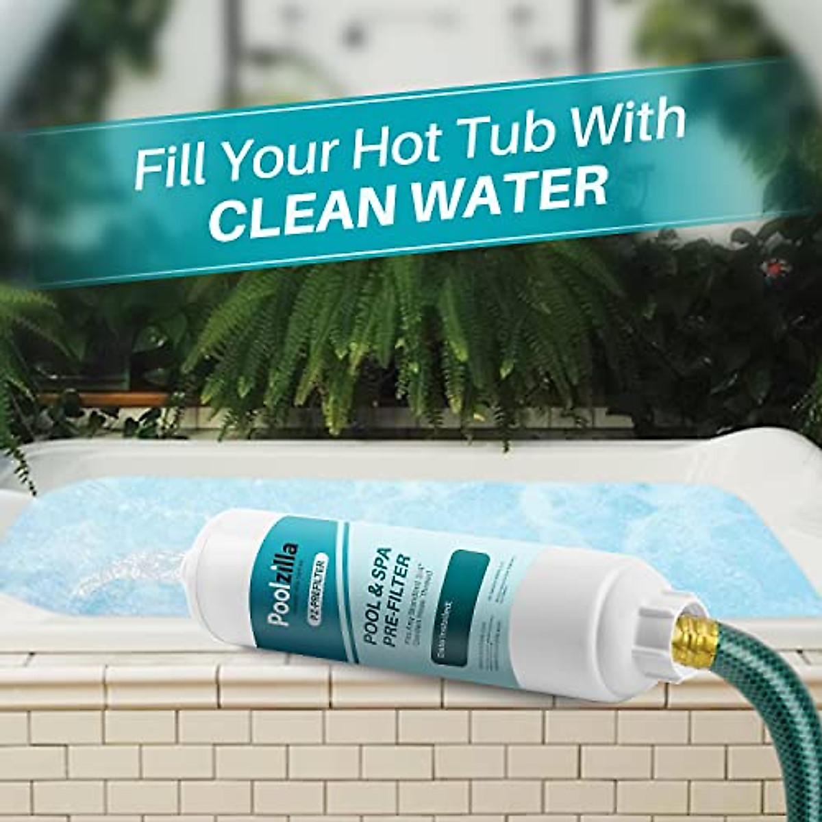 Poolzilla Prefilter 1-Pack for Pools, Spas, & Hot Tubs, Attaches to Standard Garden Hoses with 3/4" Threads, Reduces Metals, Odors, and Chlorine Up to 8,000 Gallons