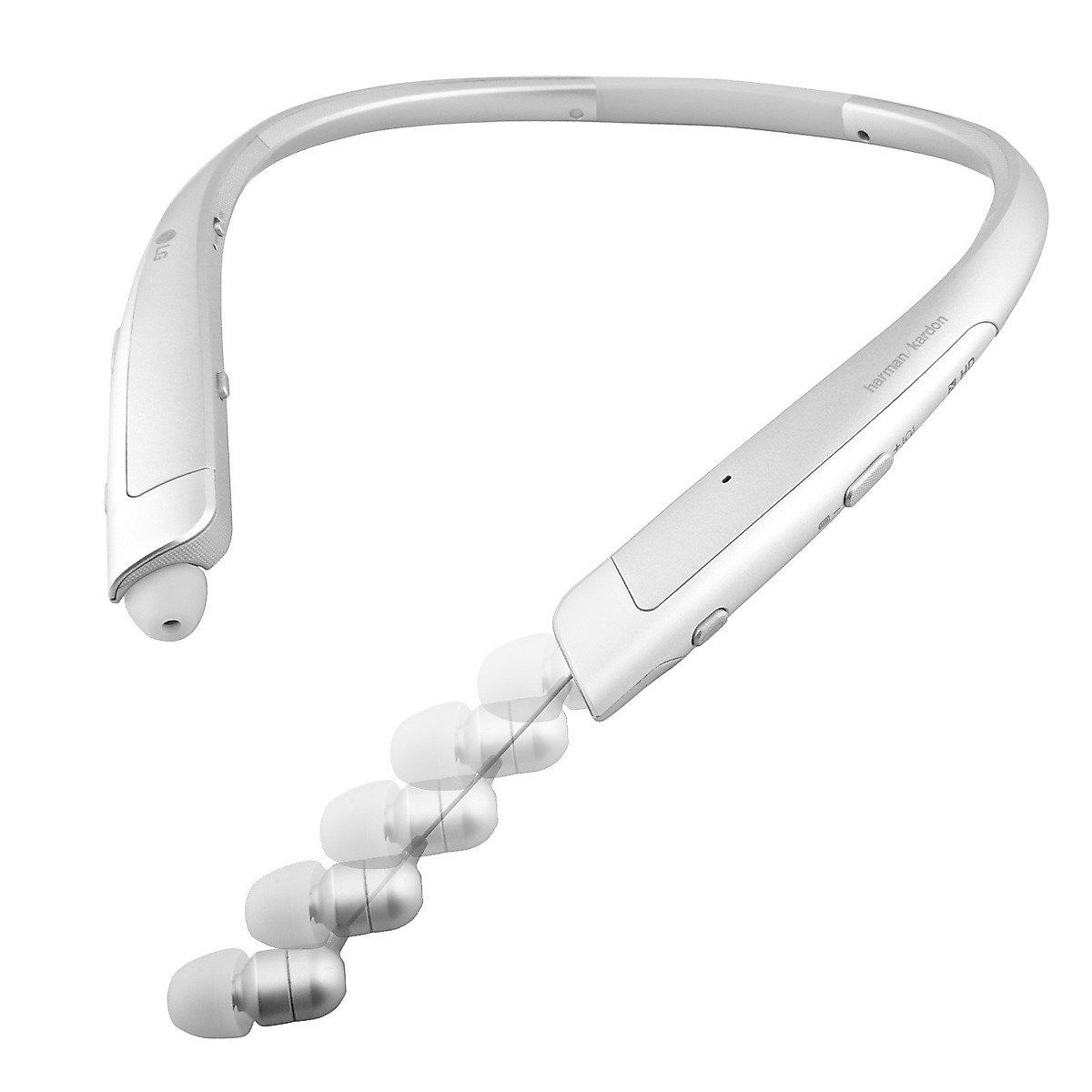 LG TONE Platinum HBS-1100 Bluetooth Wireless Stereo Headphones with Harman Kardon Sound- Silver (Renewed)