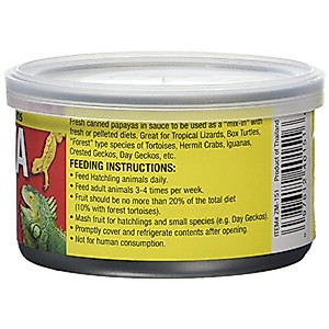 Zoo Med Tropical Fruit Mix-ins Papaya Reptile Food, 3.4-Ounce