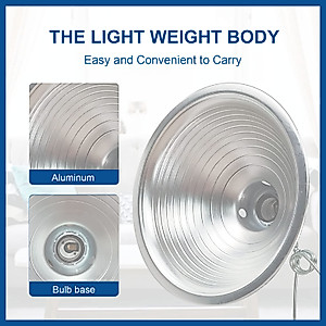 GREATIDE Clamp Lamp Light with Detachable 8.5 Inch Aluminum Reflector, 150 Watt E26 Socket (No Bulb Included), 6 Foot 18/2 SPT-2 Cord Cord