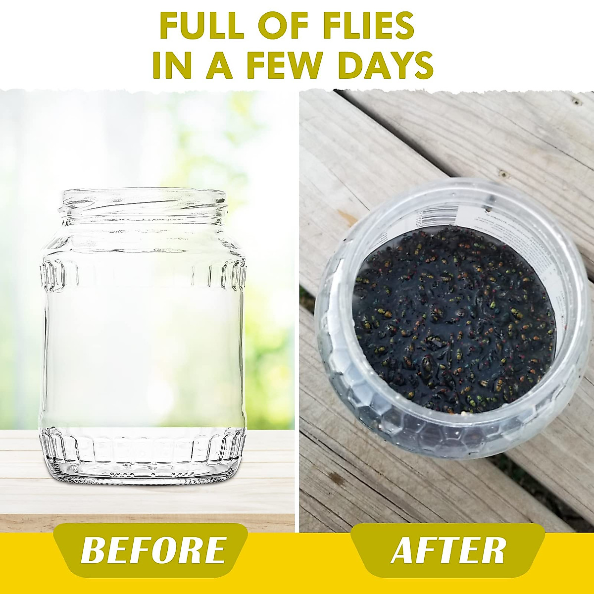 10 Pack Fly Trap Bait Refills, Reusable Fly Bait, 10 * 30g Natural Fly Bait Refill Packets Killer for Reusable Fly Traps Outdoor, Fly Attractant for Ranch Fly Traps Outdoor