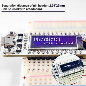MakerFocus ESP8266 Development Board WiFi Kit 8 Support WiFi Integrated CP2104 4MB SPI Flash with 0.91 Inch OLED Display for Ar duino IDE NodeMCU LUA