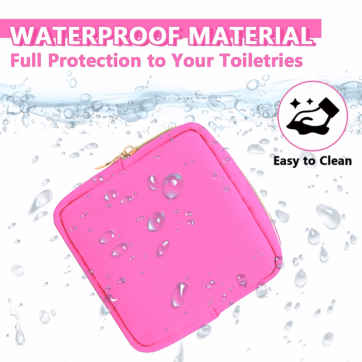 UIXIZQ Waterproof Mini Makeup Bag Pouch for Purse,Small Cosmetic Travel Bag Pouch Nylon Toiletry Organizers Bag for Women Girls,Cute Mini Zipper Pouch Preppy Coin Purse for Work(Mini-Hot Pink)